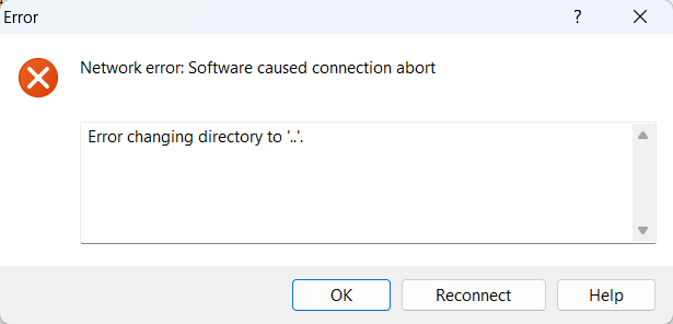 Network Error Software Caused Connection Abort Support Forum Winscp